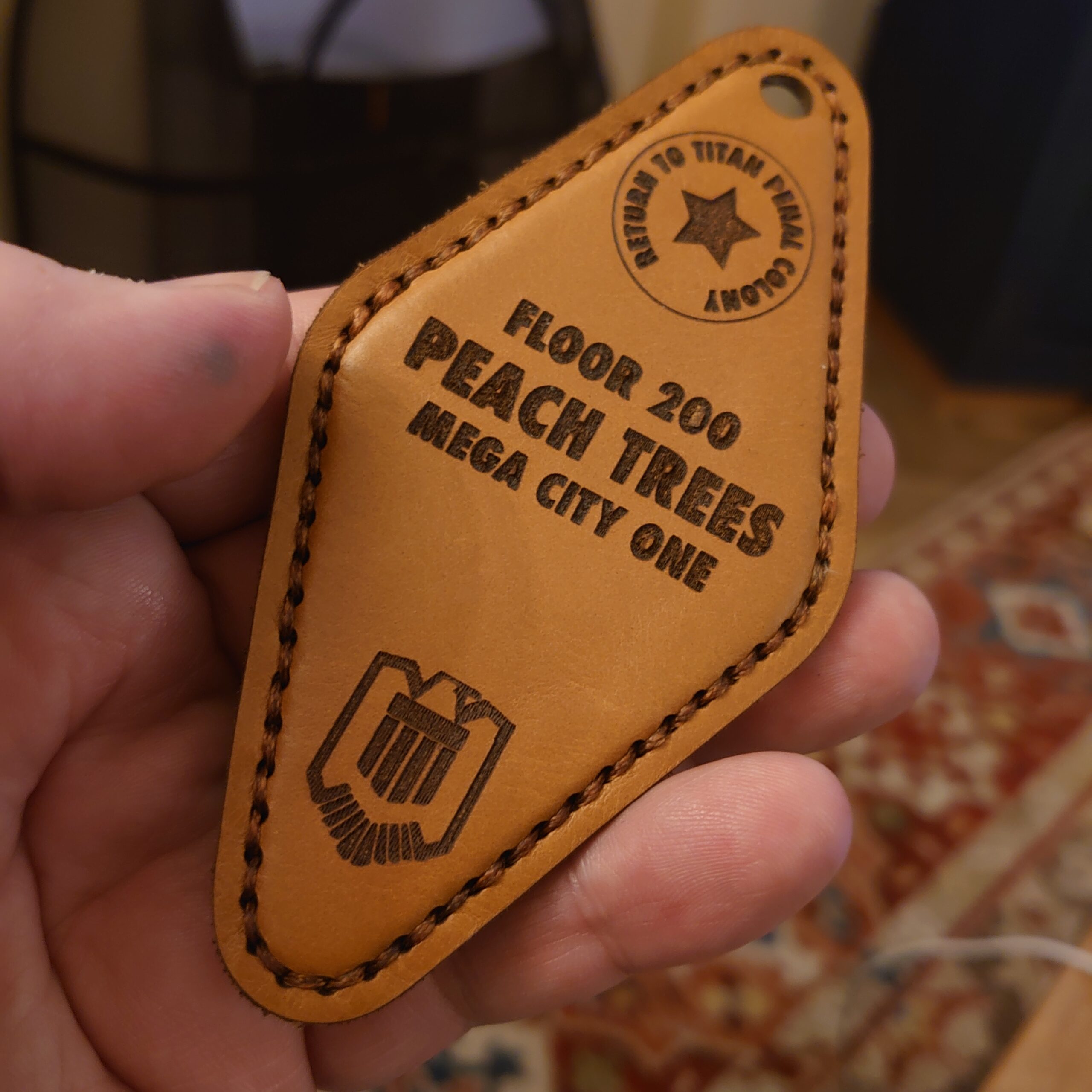 Peach Trees Mega City One Inspired Large Key Fob - 120mm (H) x 62.13 (W ...